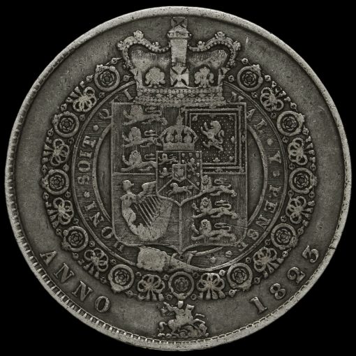 1823 George IV Milled Silver Half Crown, GF