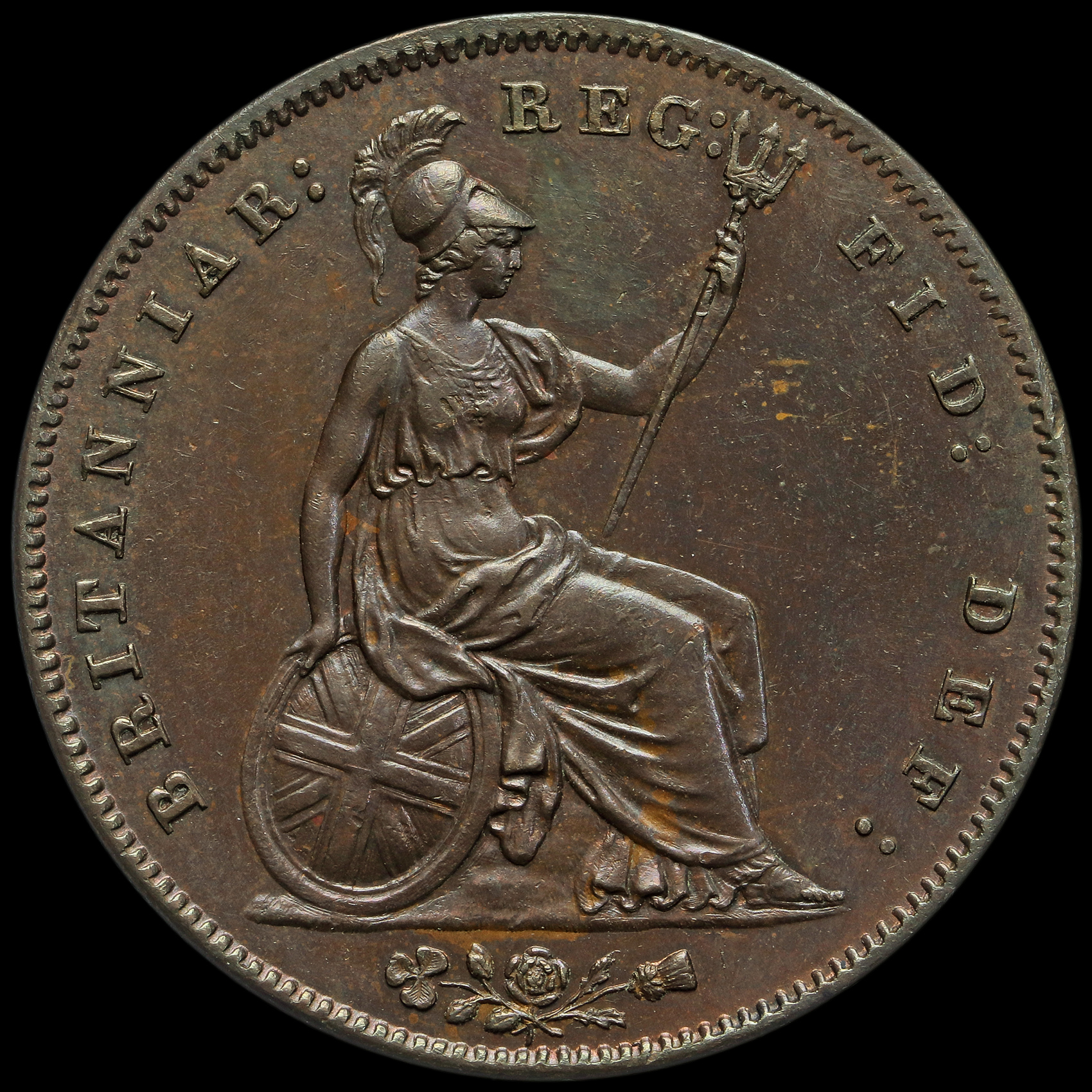 1859 Queen Victoria Young Head Copper Penny, A/UNC