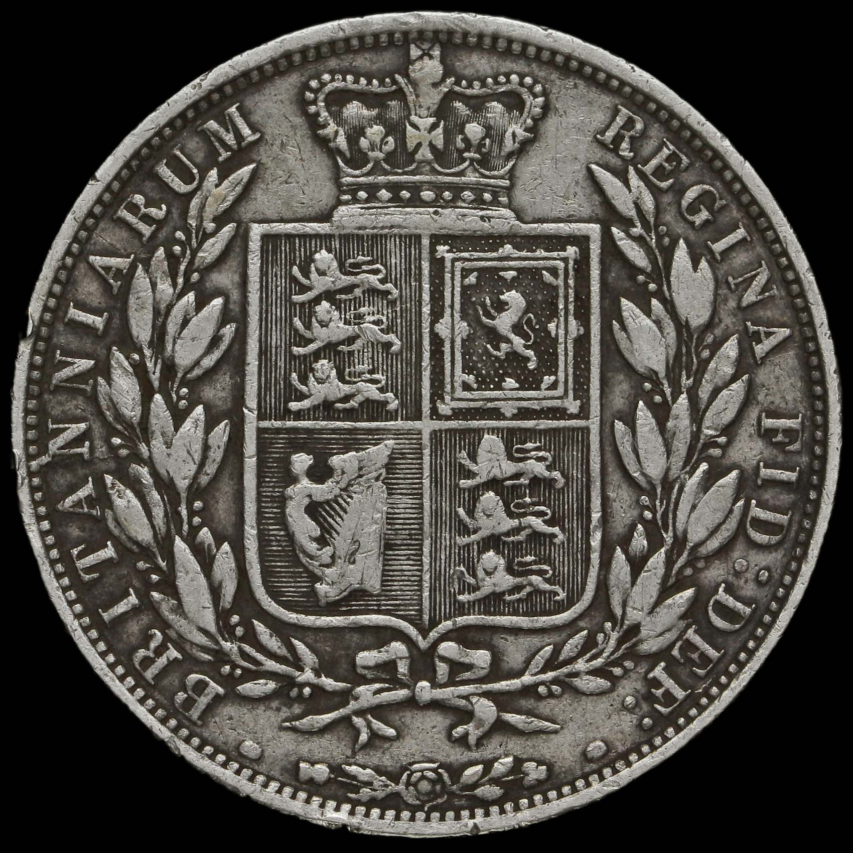 1882 Queen Victoria Young Head Silver Half Crown