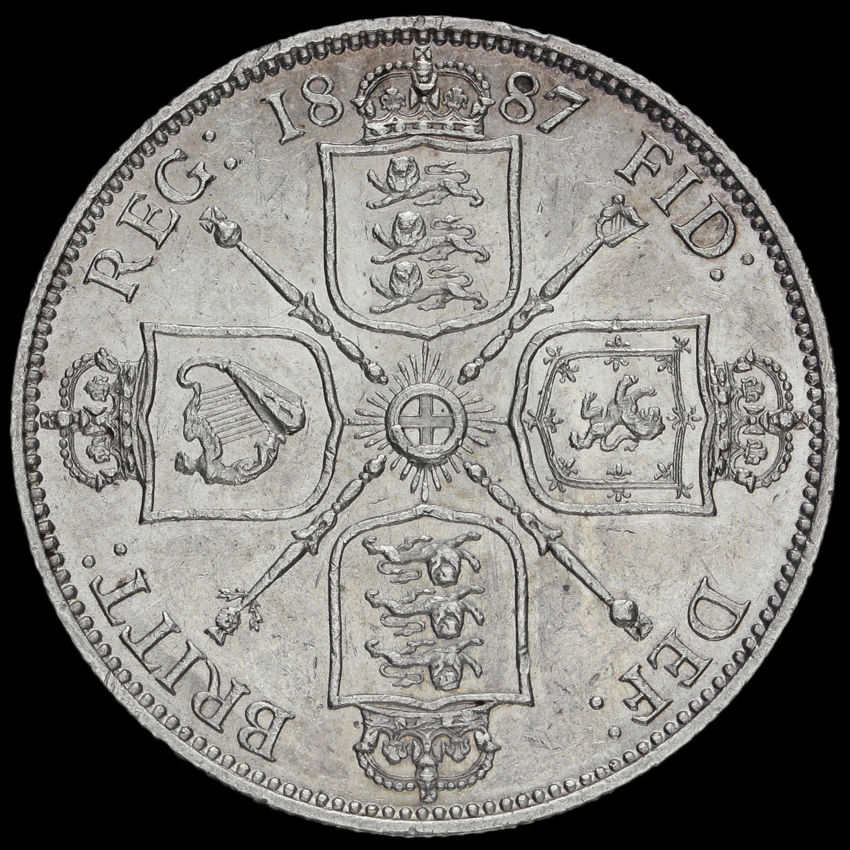 1887 Queen Victoria Jubilee Head Silver Florin, EF #2