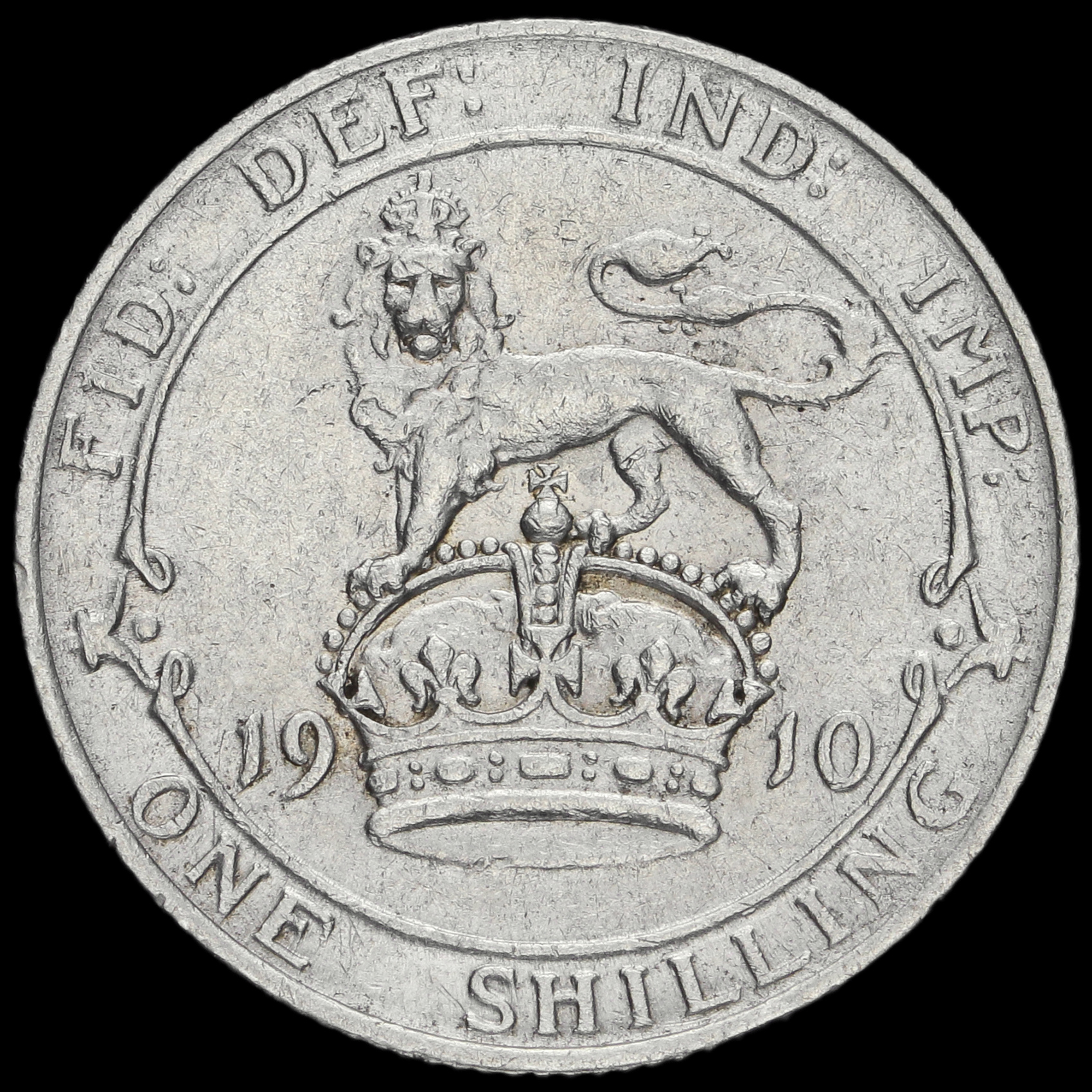 1910 Edward VII Silver Shilling, GF