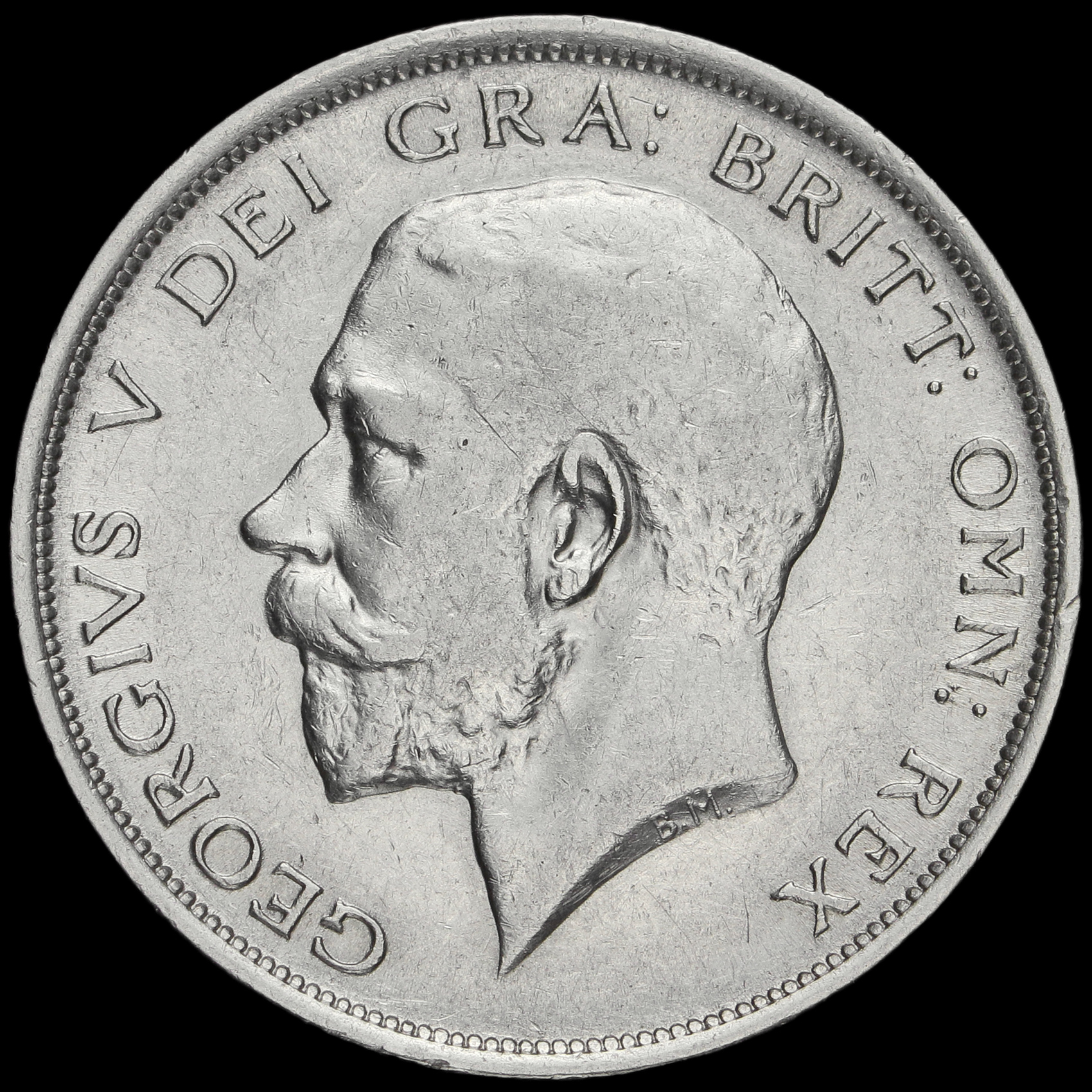 1919 George V Silver Half Crown, Scarce, VF