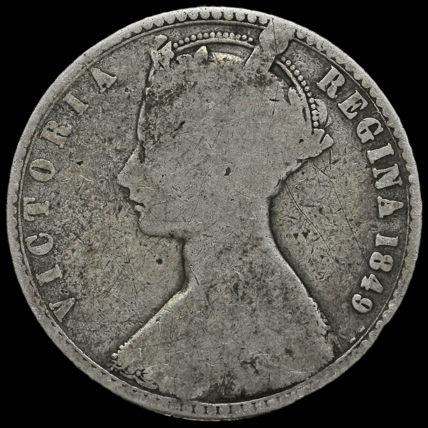 1849 Queen Victoria Godless Florin