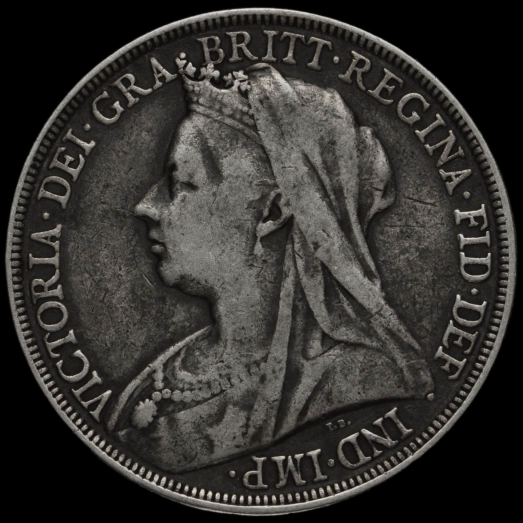 1897 Queen Victoria Veiled Head Silver LXI Crown