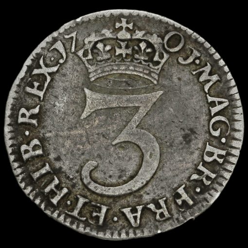 1701 William III Early Milled Silver Maundy Threepence