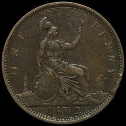 1862 Queen Victoria Bun Head Penny