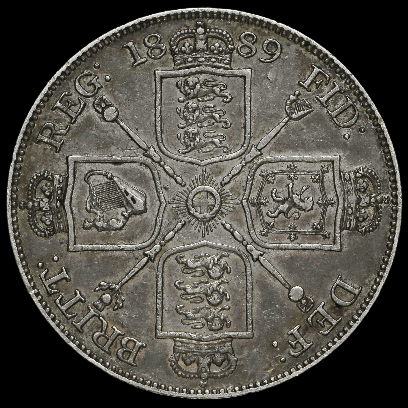 1889 Queen Victoria Double Florin, Inverted 1 for I, Extremely Rare, ESC R3
