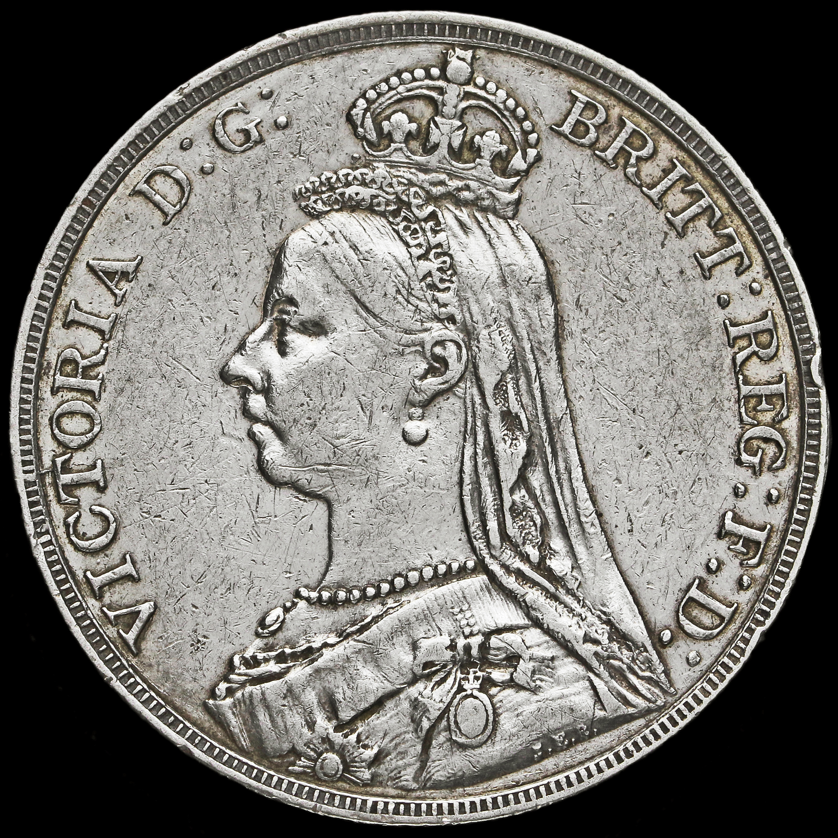 1891 Queen Victoria Jubilee Head Silver Crown