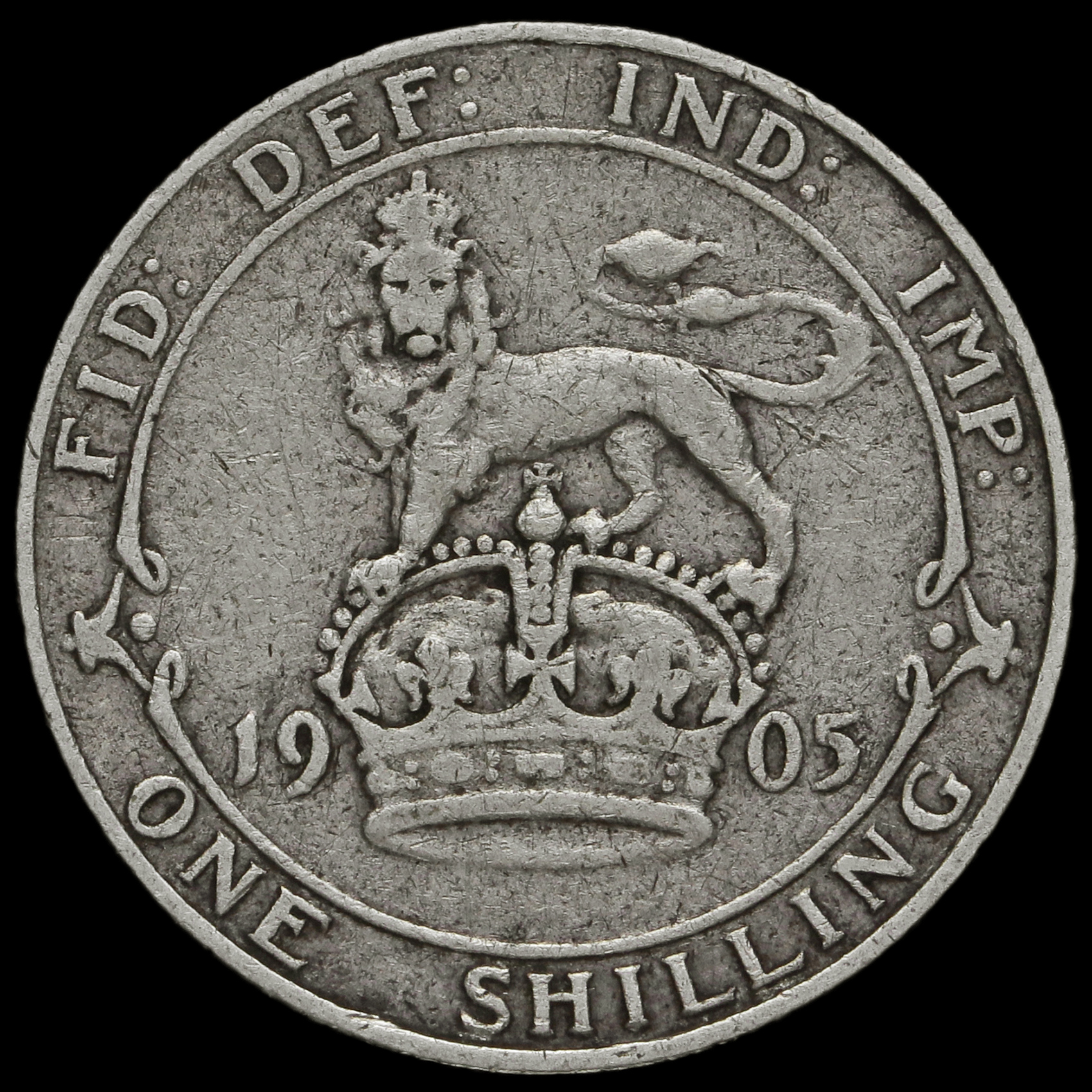 1905 Edward VII Silver Shilling, Very Rare (ESC R2), Fine / GF