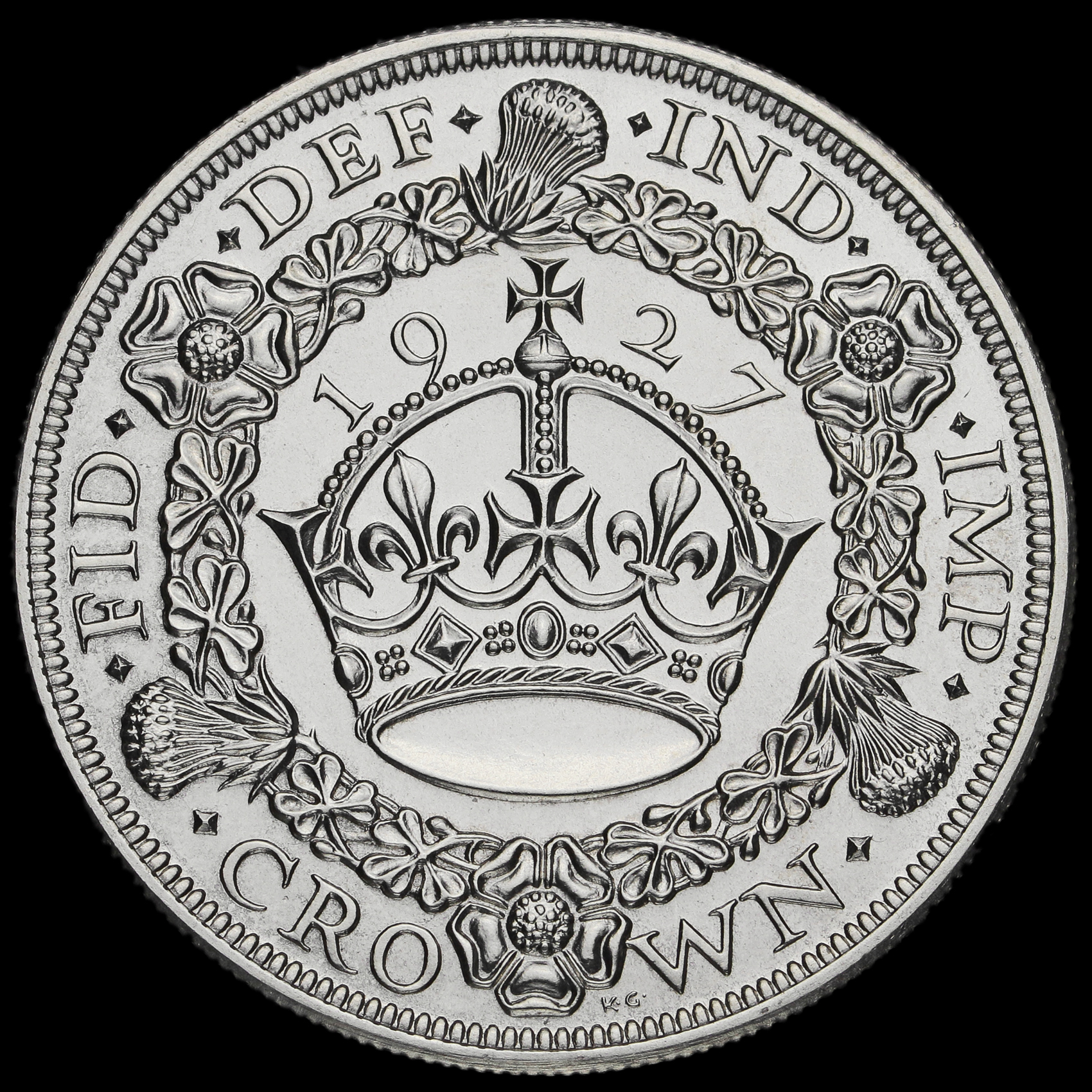1927 George V Silver Proof Wreath Crown, aFDC