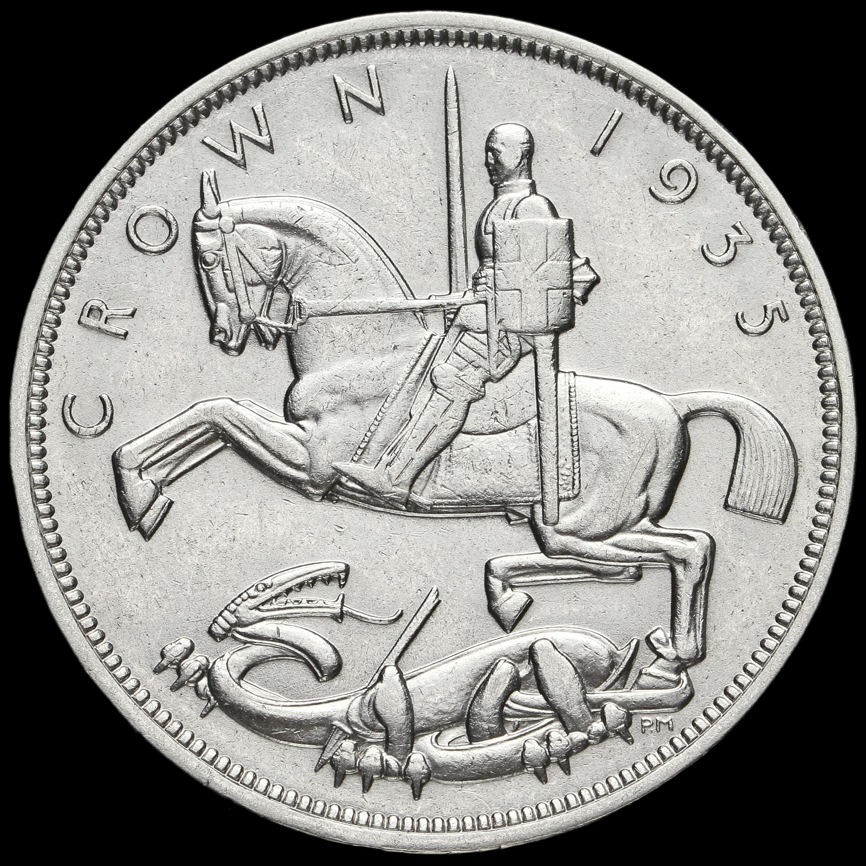 1935 King George V Rocking Horse Silver Jubilee Crown, A/EF