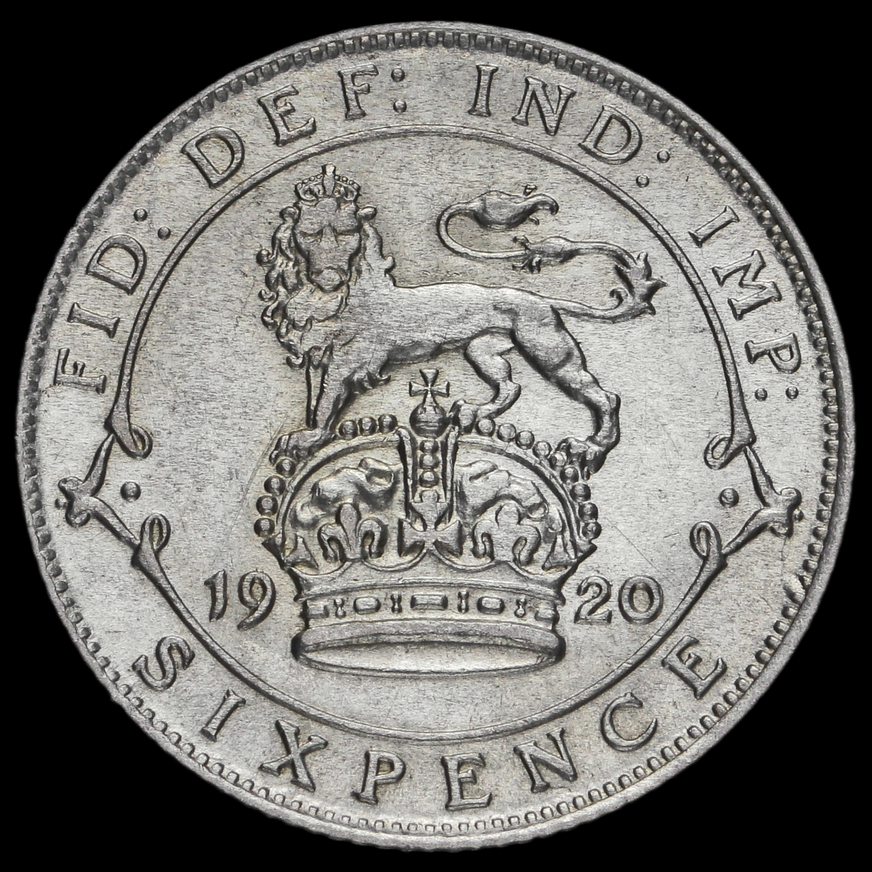 1920 George V Silver Sixpence, Scarce, G/EF
