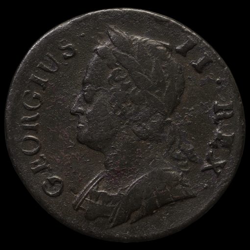 1747 George II Early Milled Copper Halfpenny