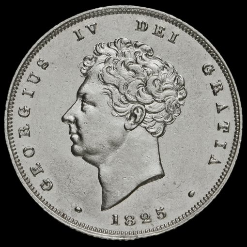 1825 George IV Bare Head Milled Silver Shilling, A/EF