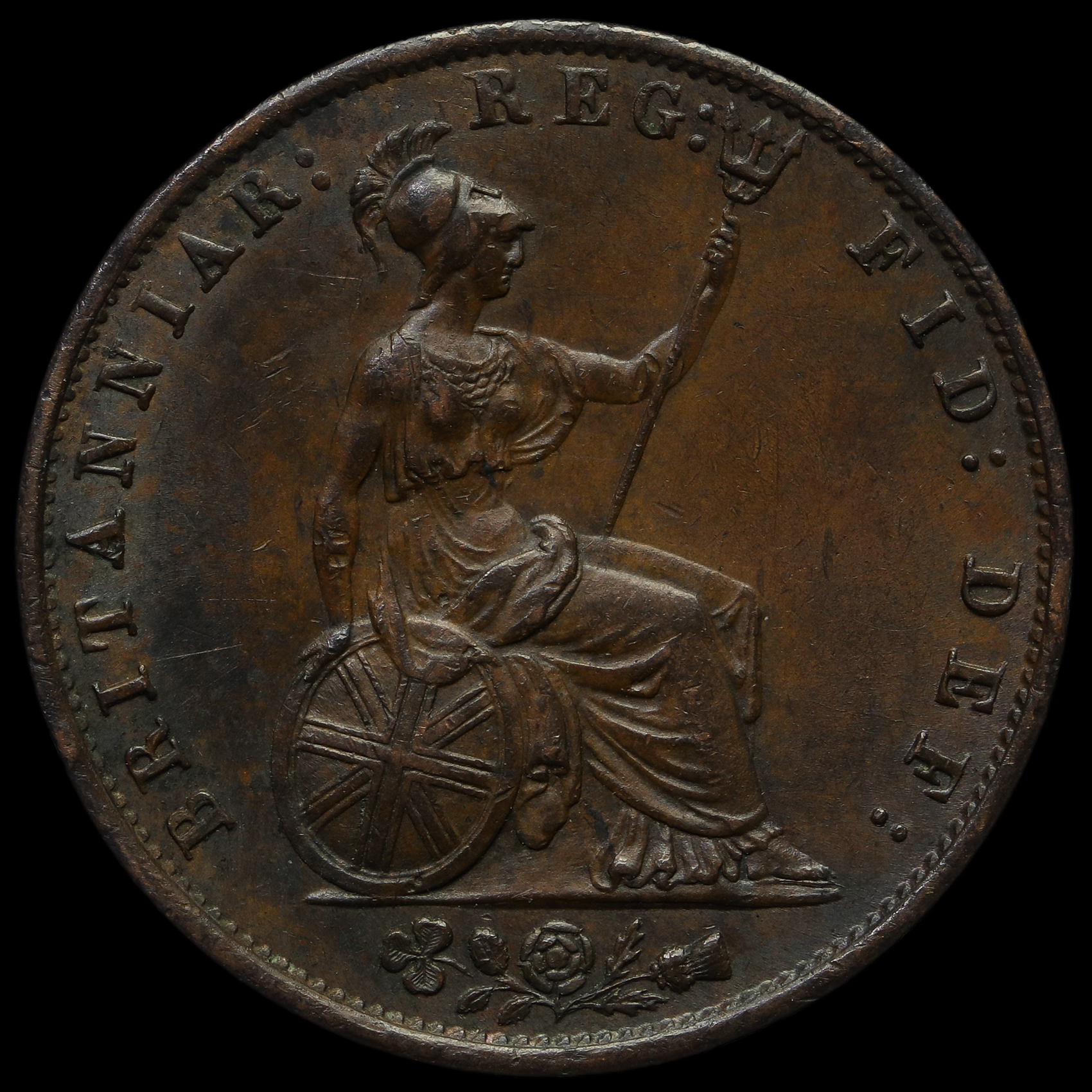 1854 Queen Victoria Young Head Copper Halfpenny, G/EF