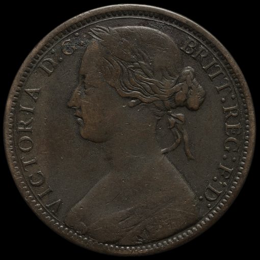 1868 Queen Victoria Bun Head Penny