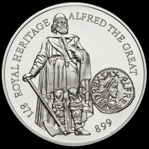 Falkland Islands 1996 Elizabeth II Silver Proof £2 Coin, Alfred the Great