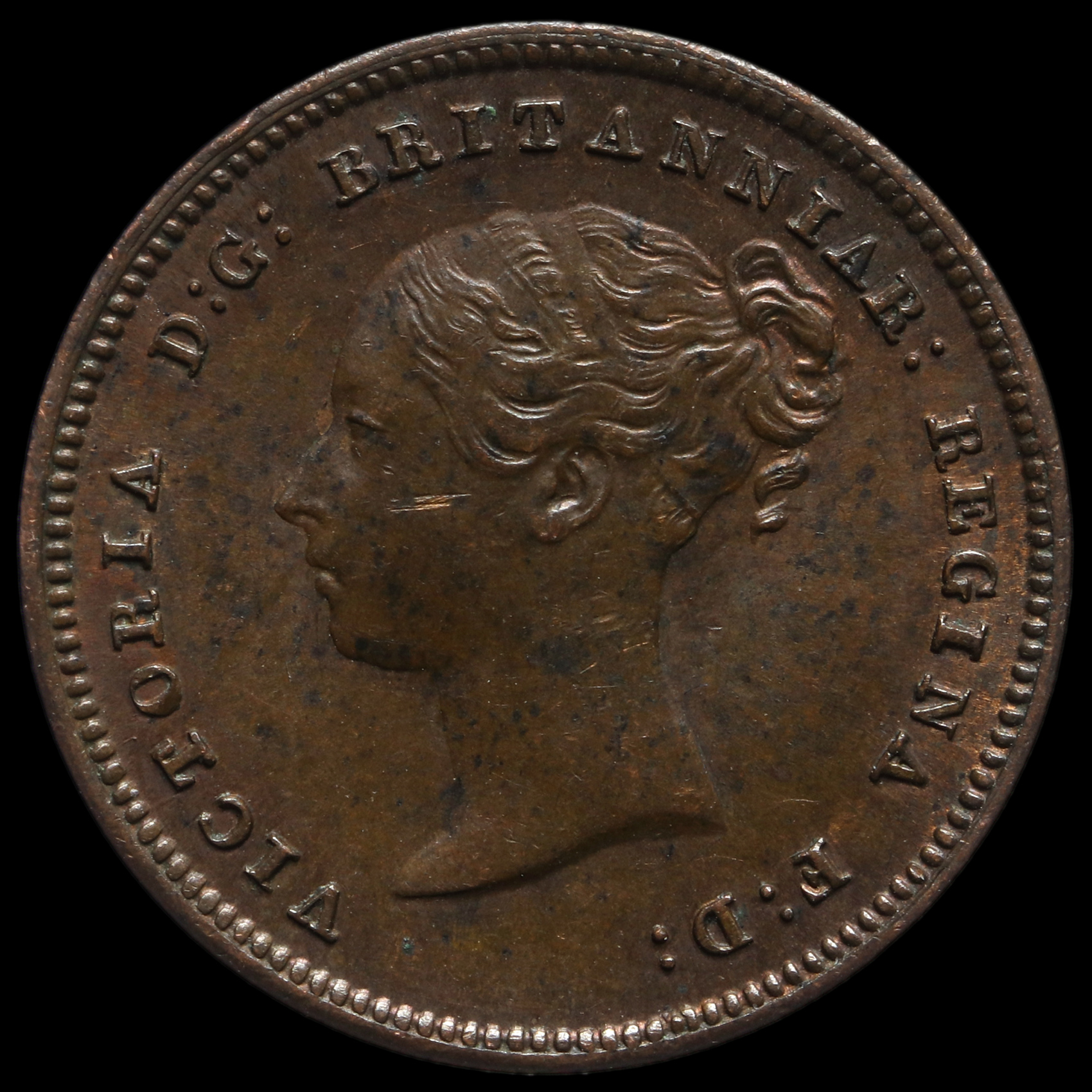1843 Queen Victoria Young Head Half Farthing