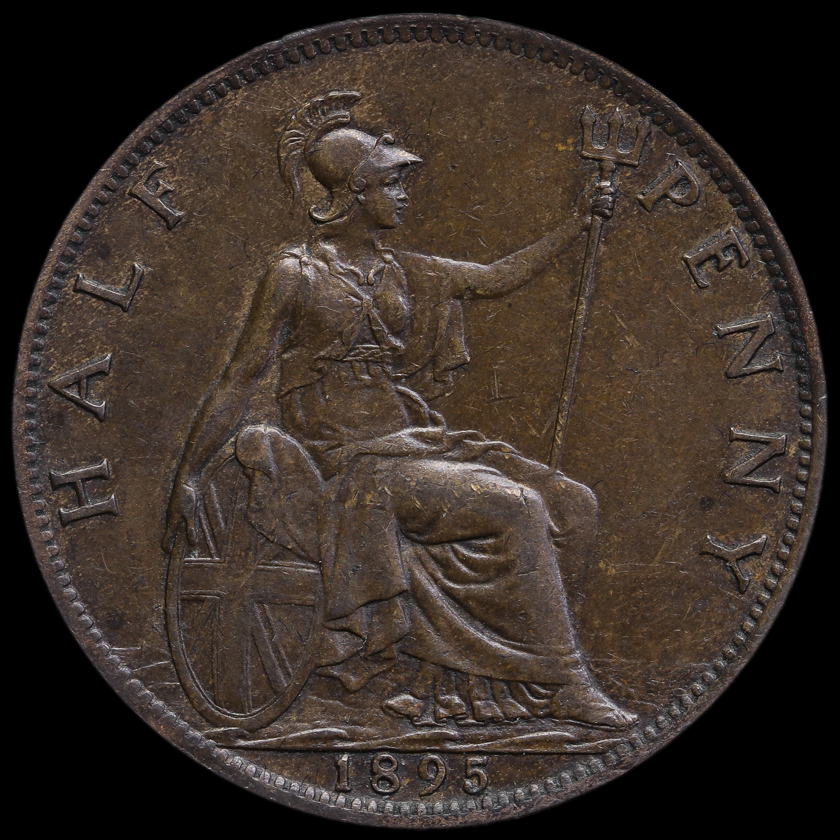 1895 Queen Victoria Veiled Head Halfpenny
