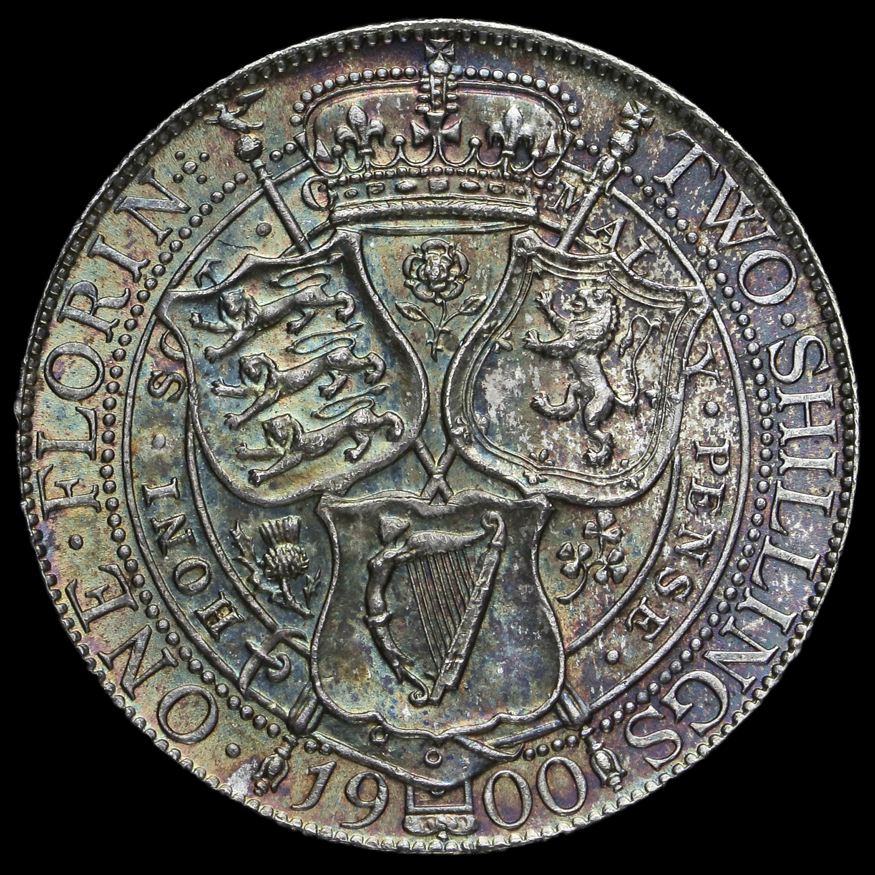 1900 Queen Victoria Veiled Head Silver Florin