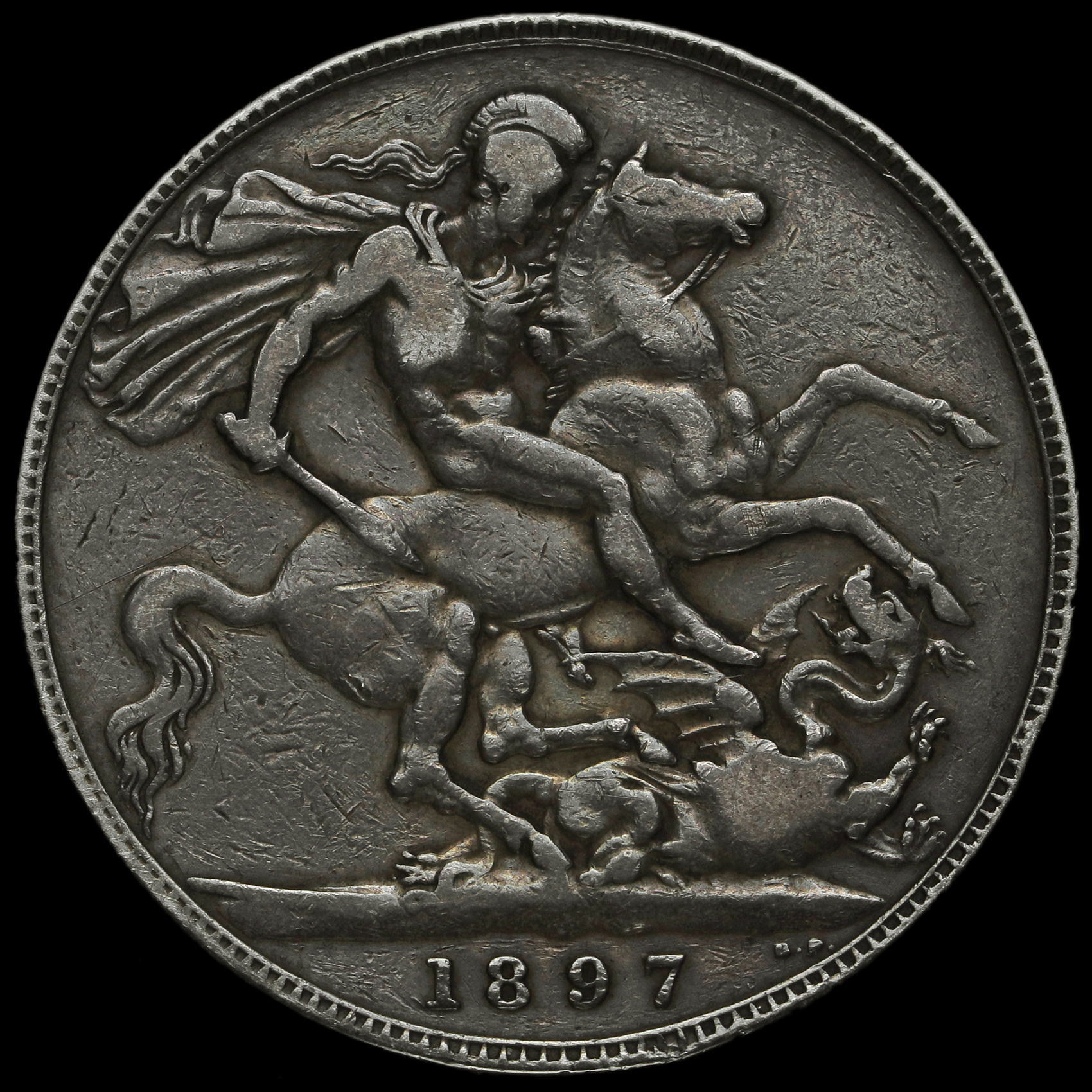 1897 Queen Victoria Veiled Head Silver LXI Crown