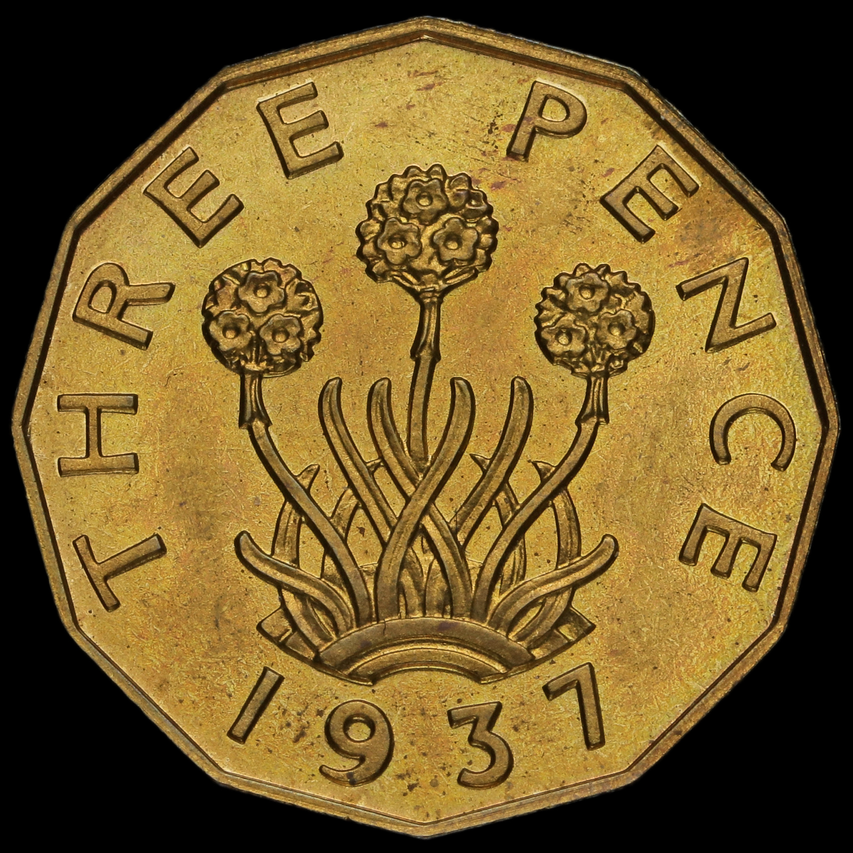 1937 George VI Brass Proof Threepence