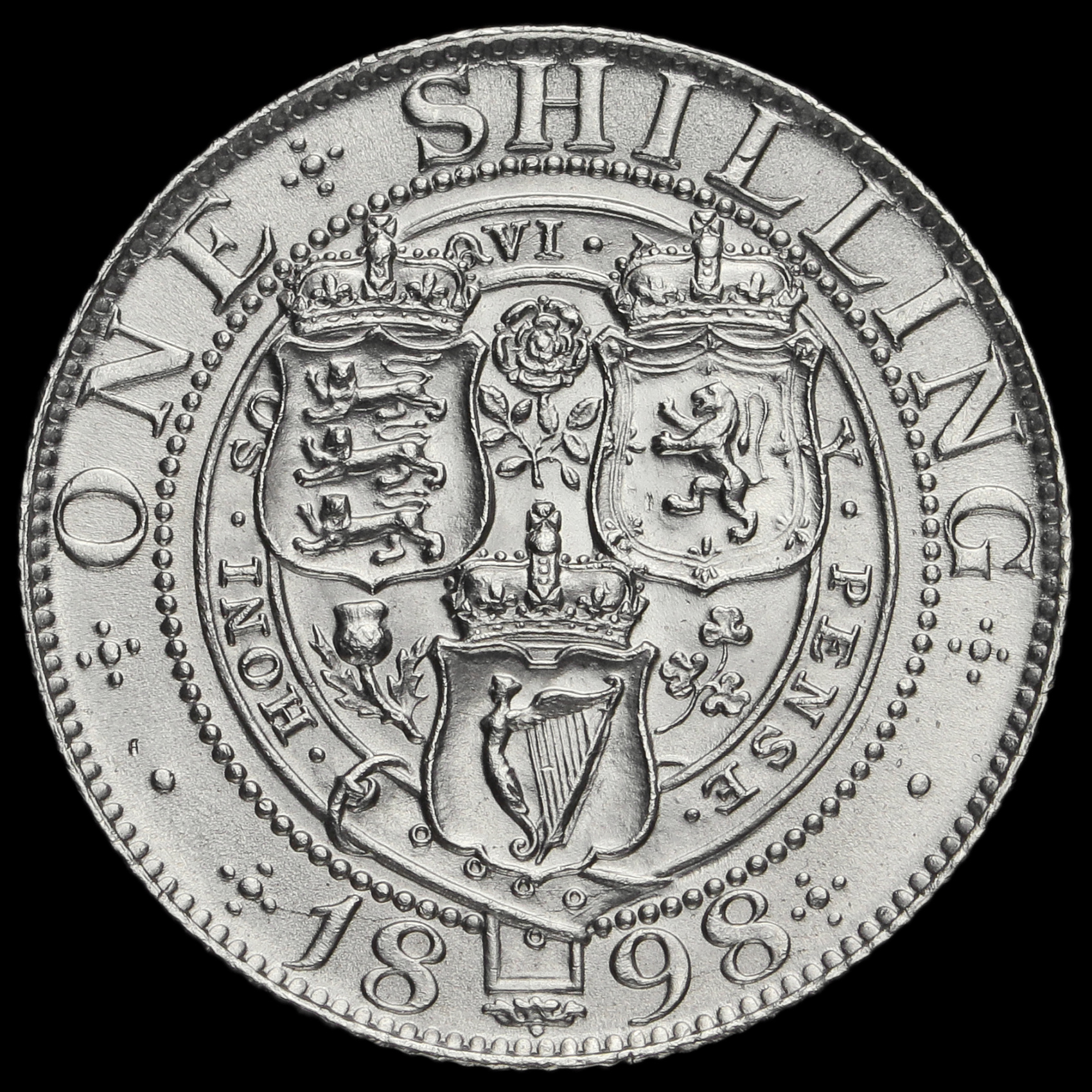 1898 Queen Victoria Veiled Head Silver Shilling, UNC