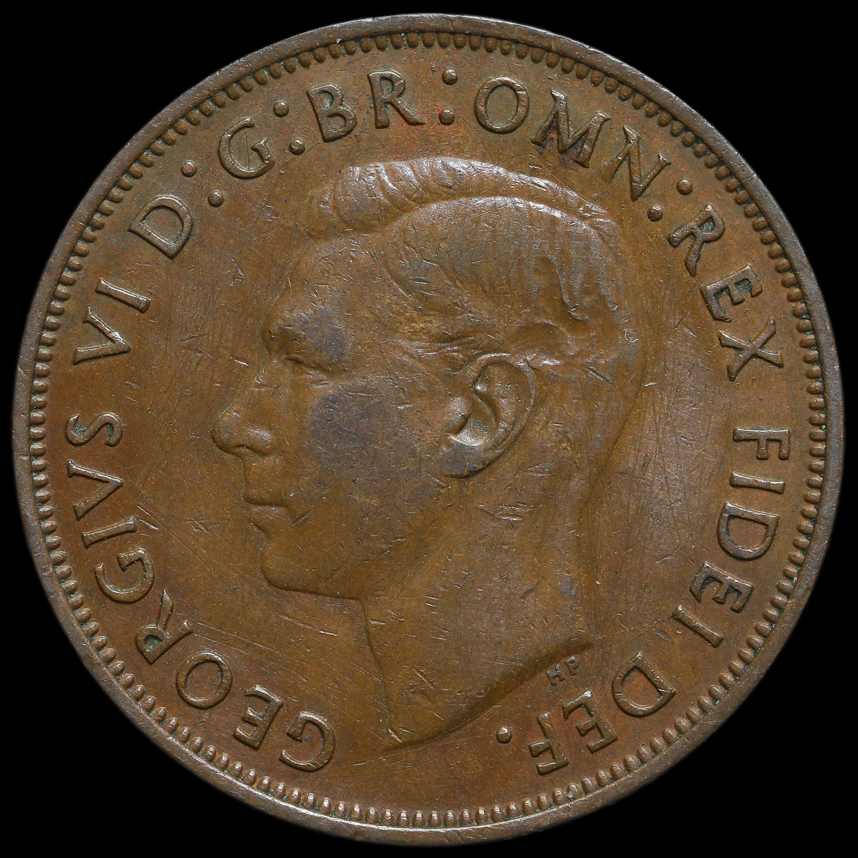 1950 George VI Penny, VF