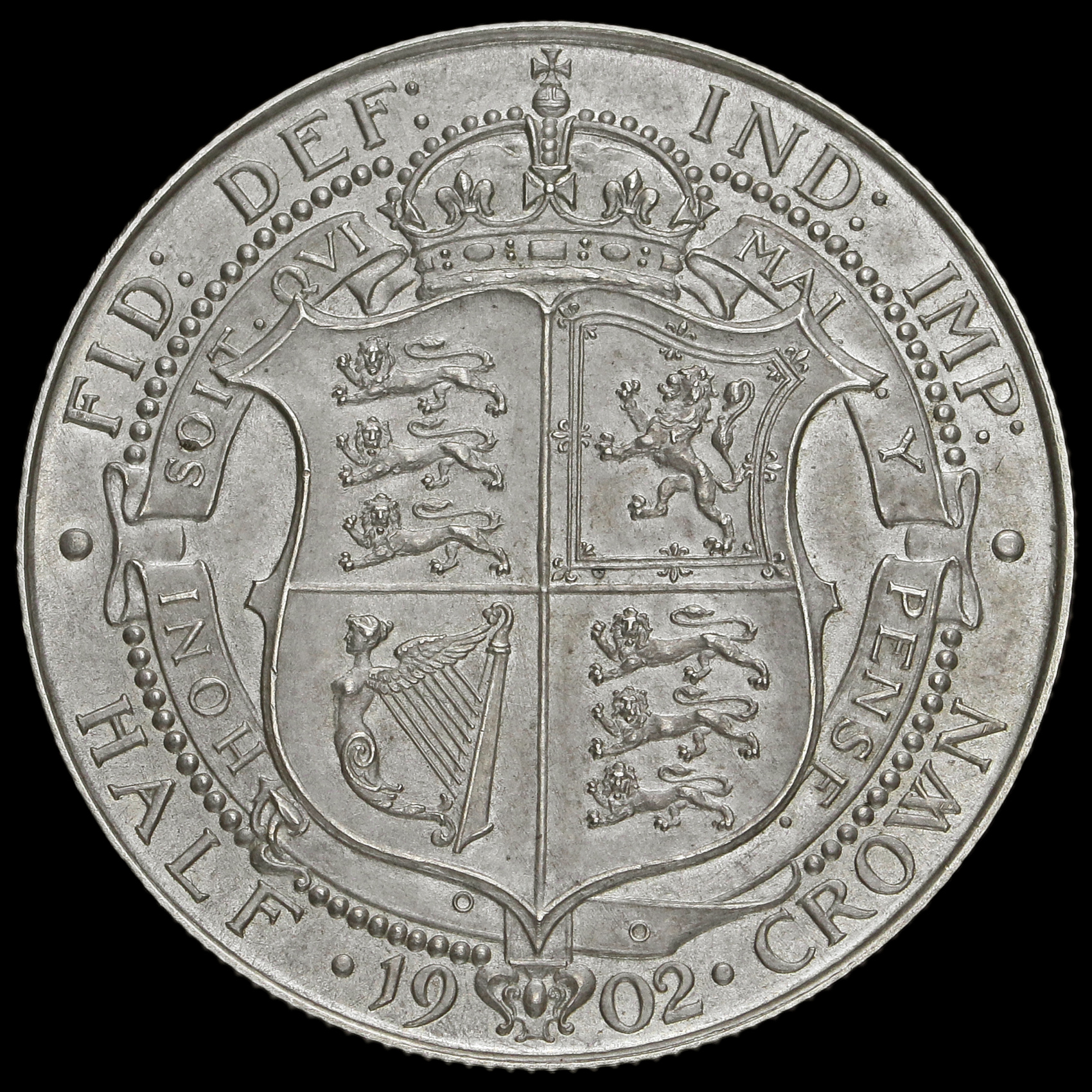 1902 Edward VII Silver Matt Proof Half Crown