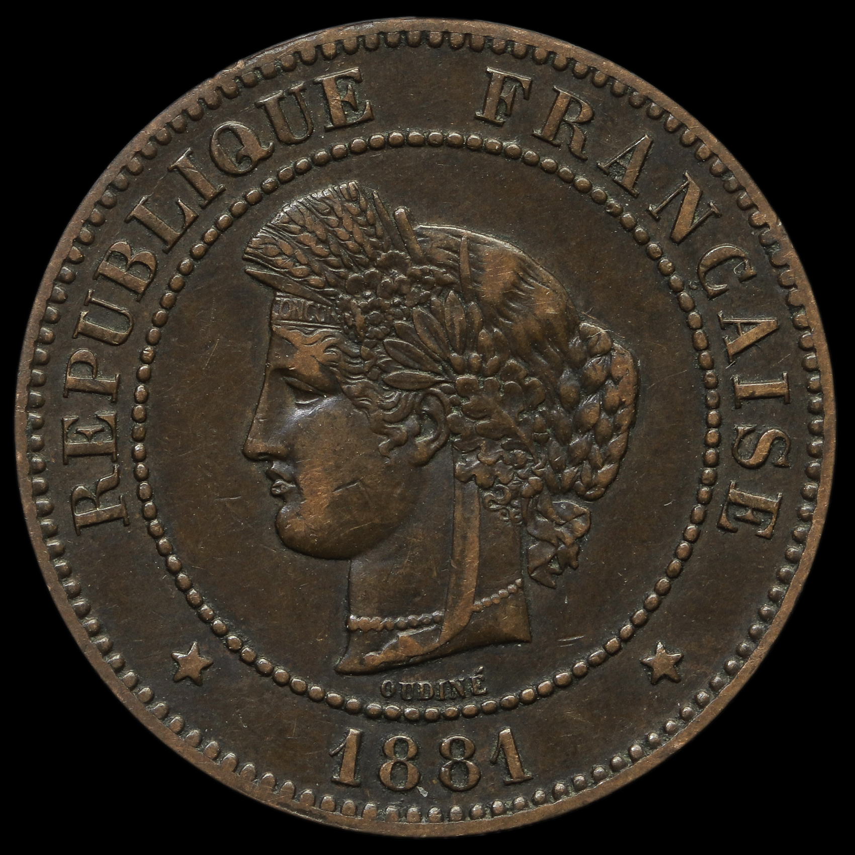 France 1881 Bronze 5 Centimes