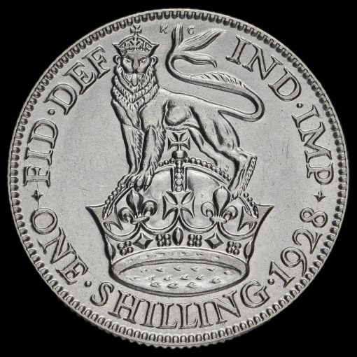 1928 George V Silver Shilling, GVF+