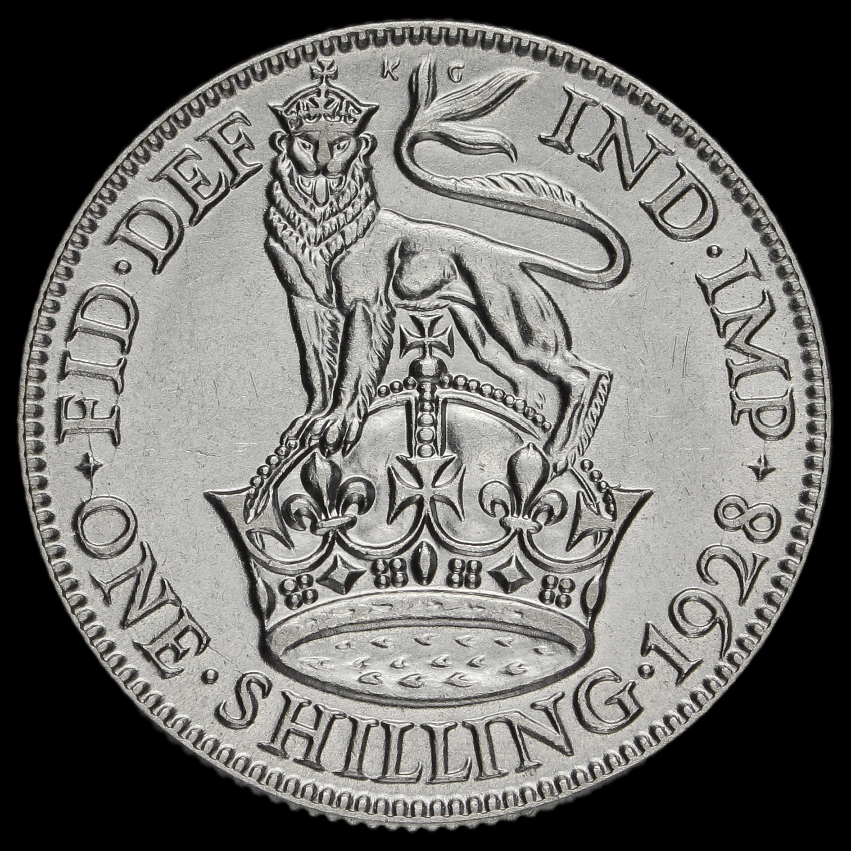 1928 George V Silver Shilling, GVF+
