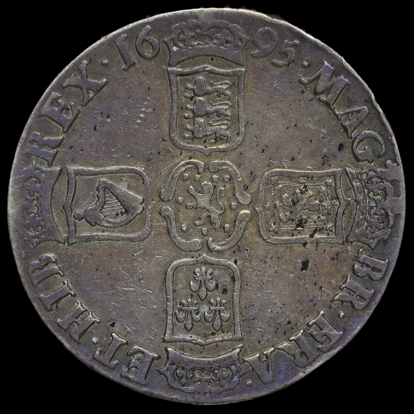1695 William III Early Milled Silver Octavo Crown