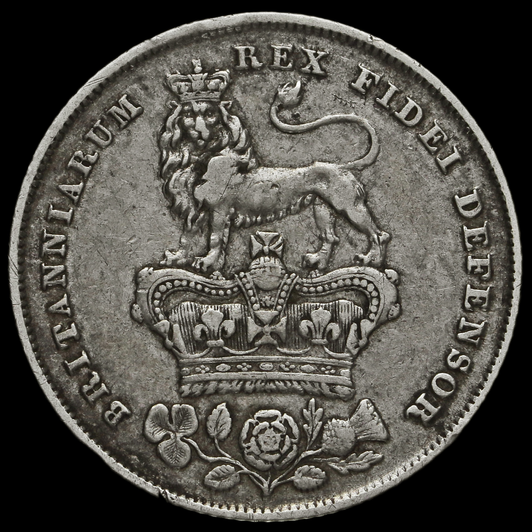 1826 George IV Milled Silver Shilling, GVF+