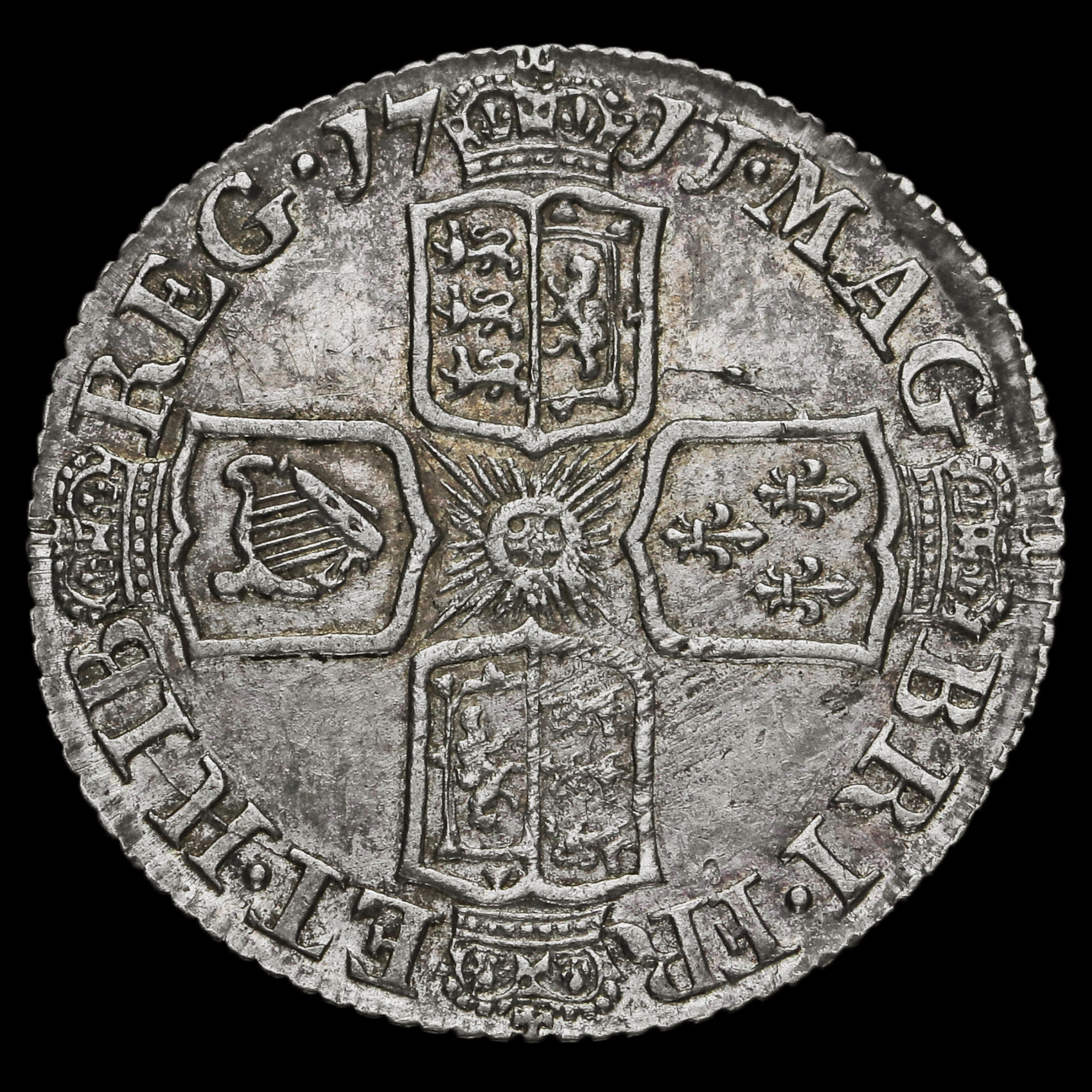 1711 Queen Anne Early Milled Silver Sixpence