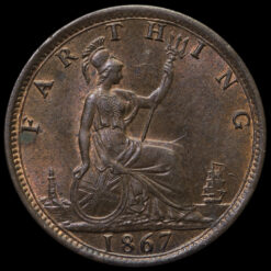 1867 Queen Victoria Bun Head Farthing