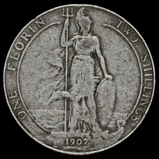 1907 Edward VII Silver Florin, Fine