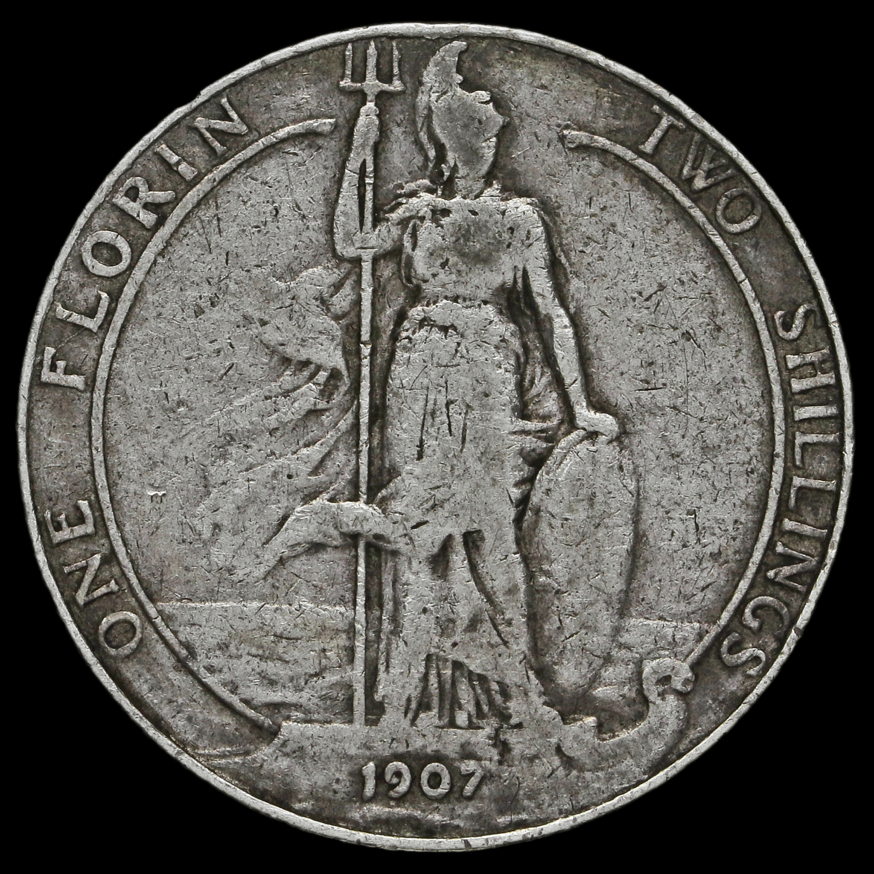1907 Edward VII Silver Florin, Fine
