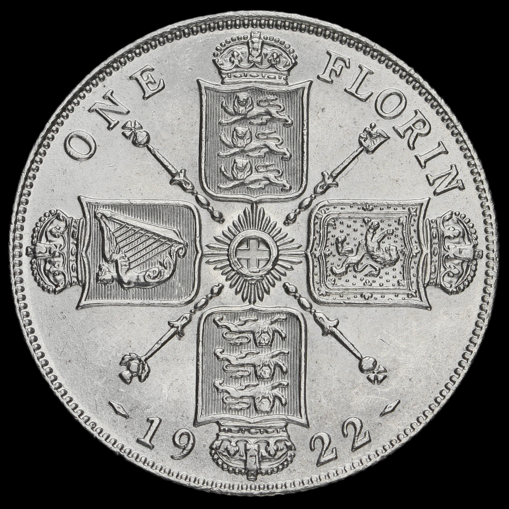 1922 George V Silver Florin, A/UNC