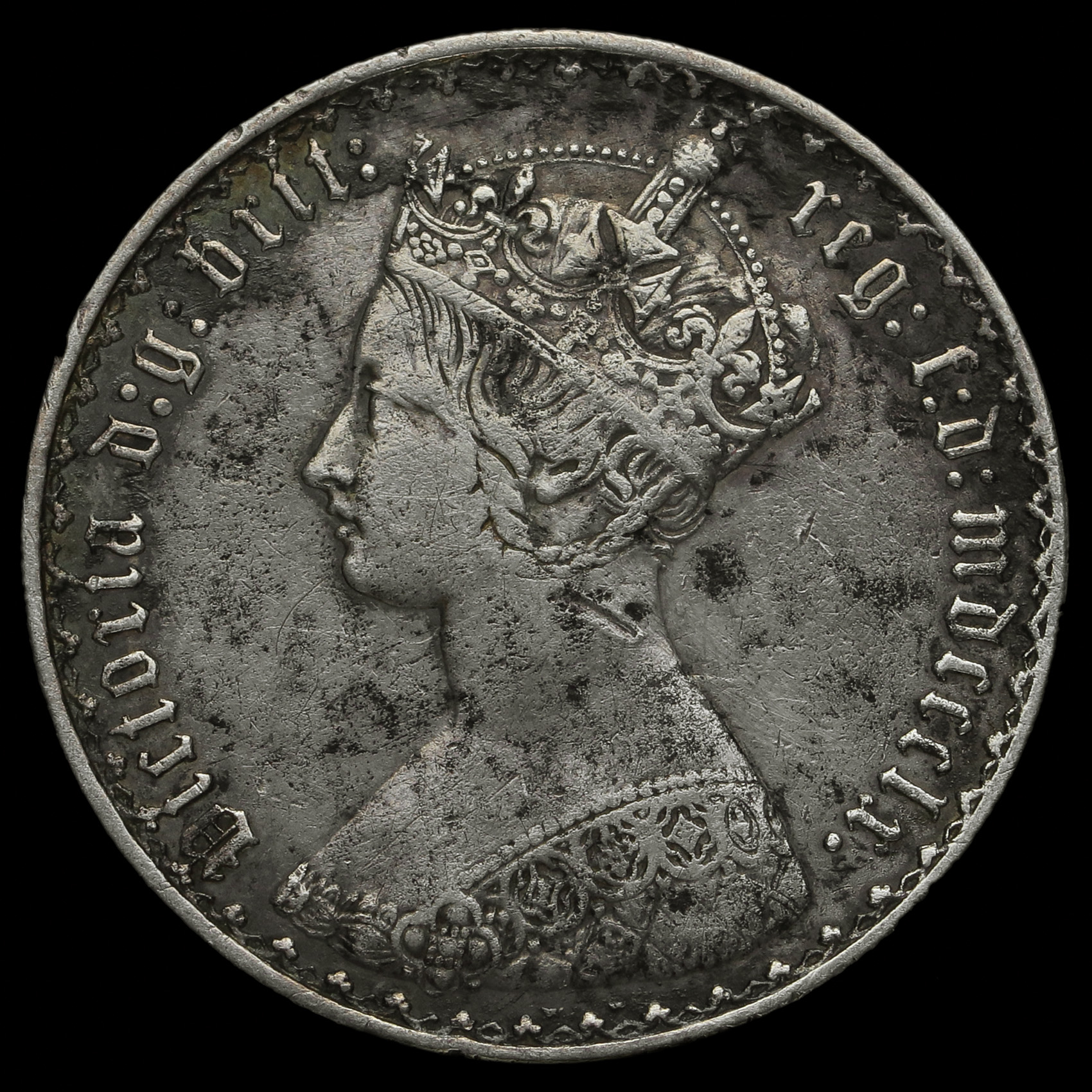 1860 Queen Victoria Gothic Florin, Rare