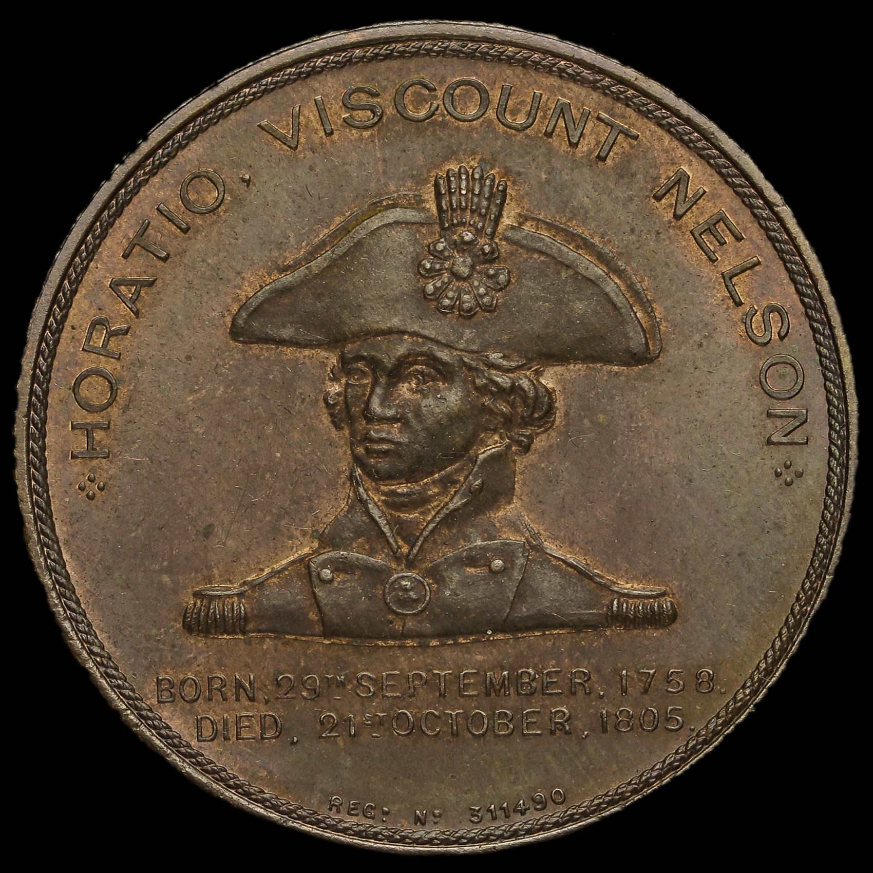 1897 Horatio Nelson HMS Foudroyant Bronze Medal