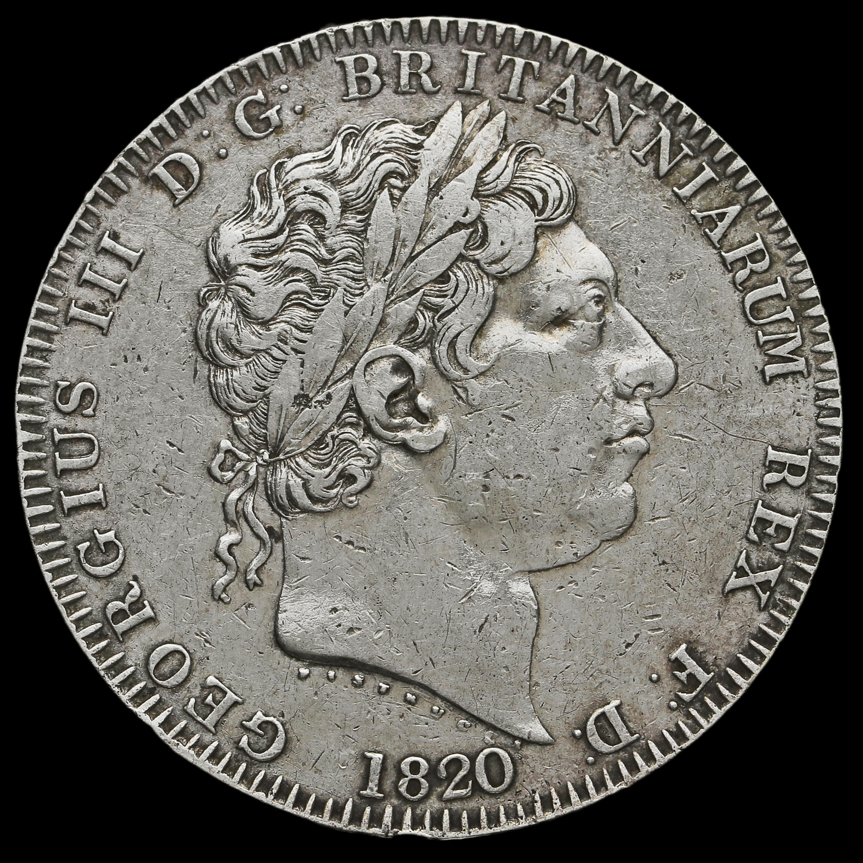 1820 George III Milled Silver LX Crown