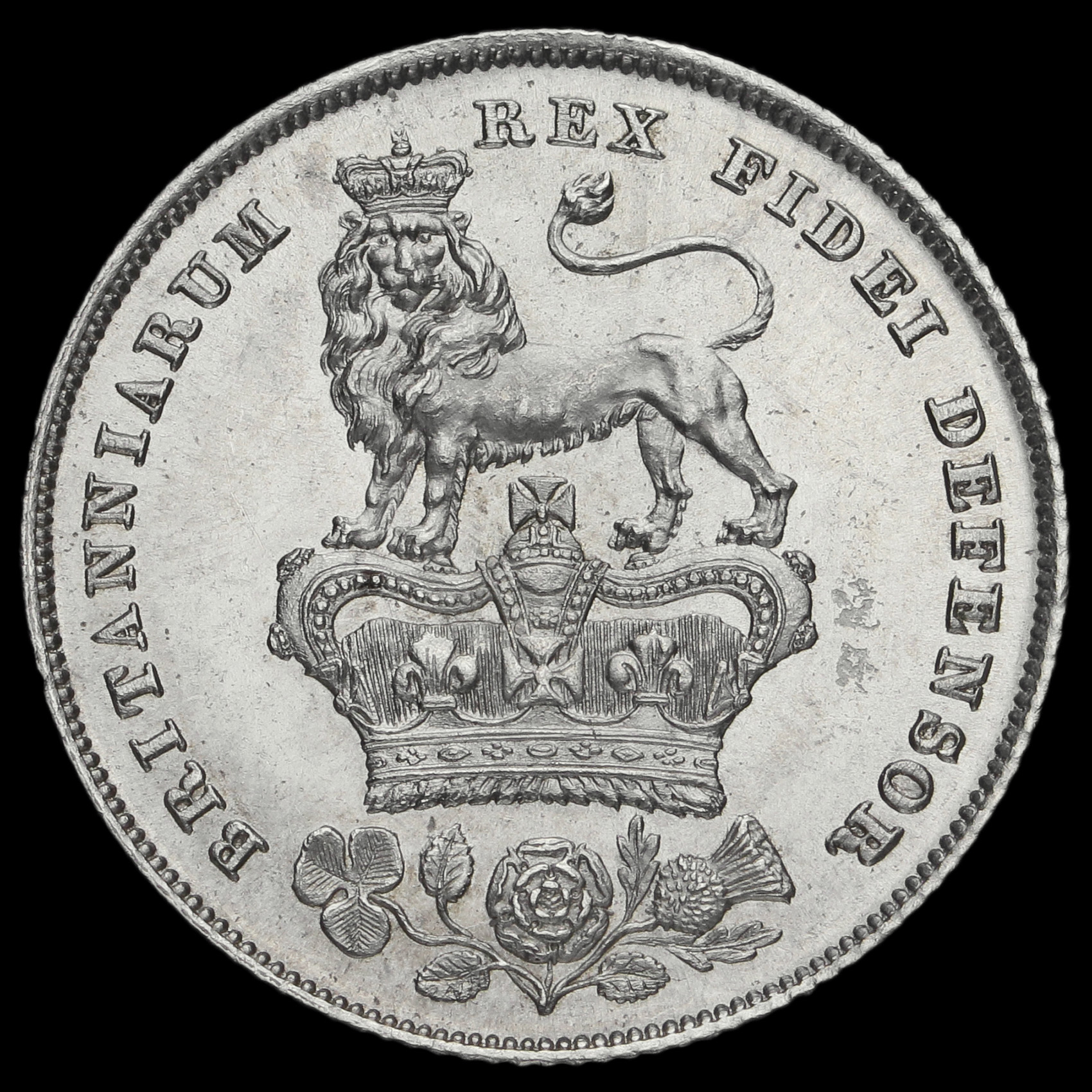 1825 George IV Bare Head Milled Silver Shilling