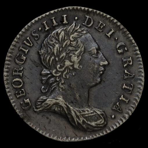 1762 George III Early Milled Silver Maundy Threepence, GVF+