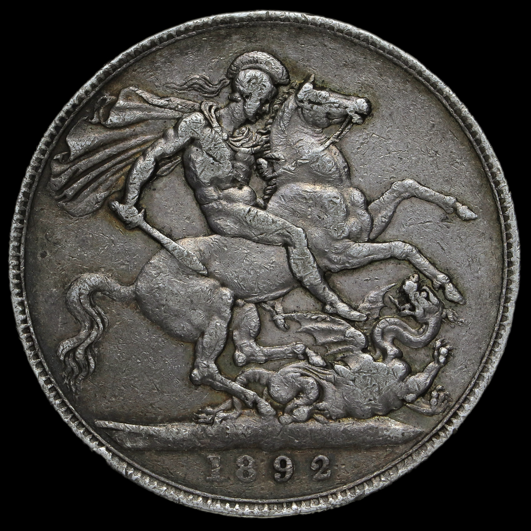 1892 Queen Victoria Jubilee Head Silver Crown, GF / AVF #2