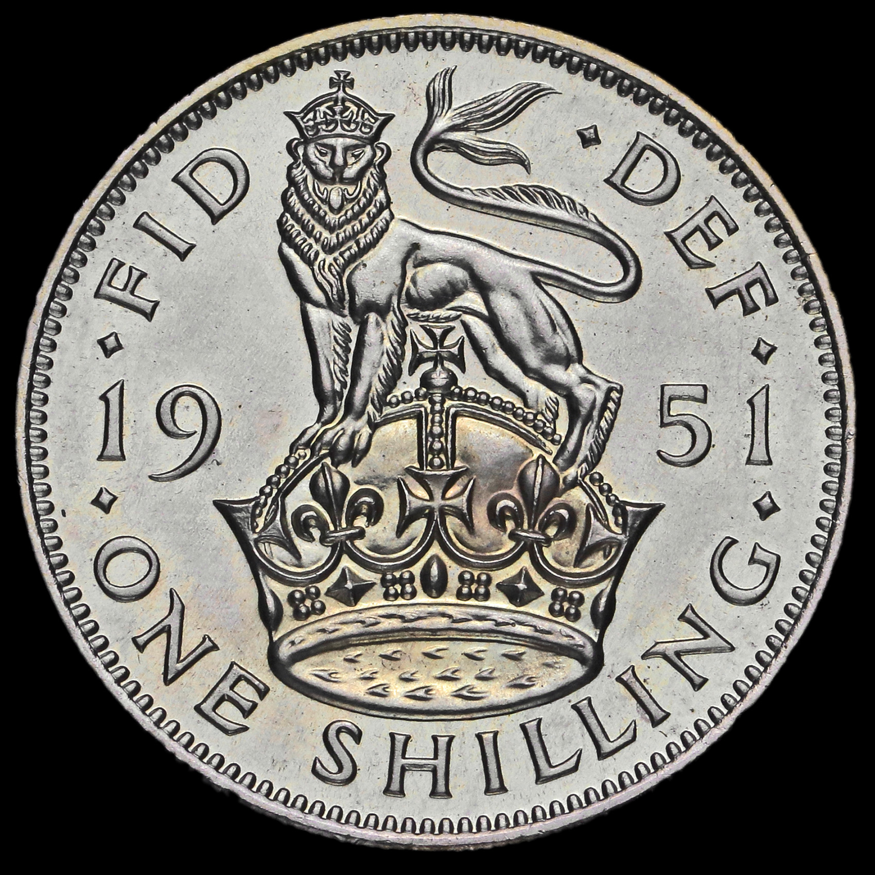 1951 George VI Proof English Shilling, Rare