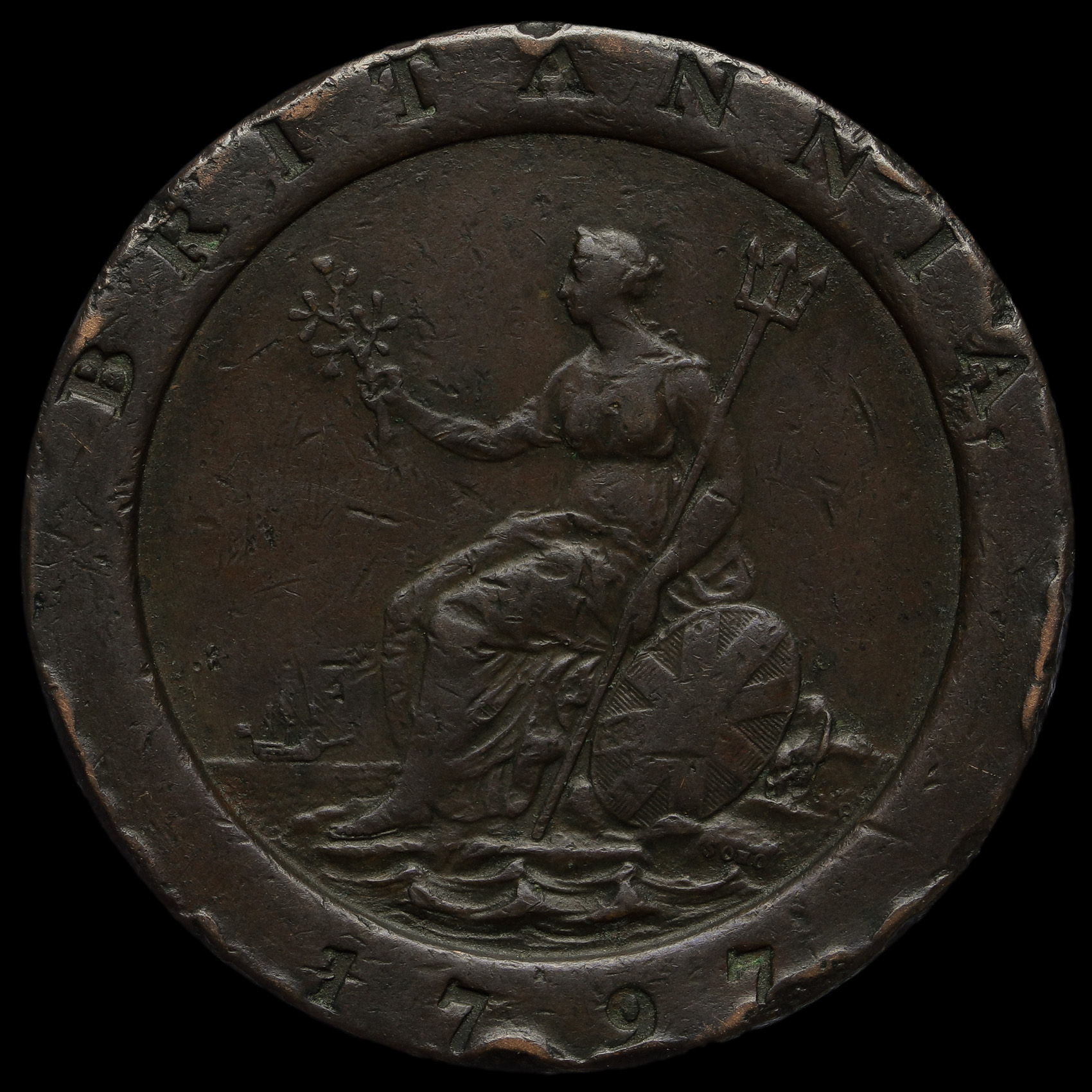 1797 George III Cartwheel Twopence, GF