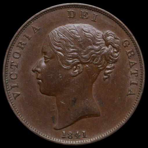 1841 Queen Victoria Young Head Copper Penny