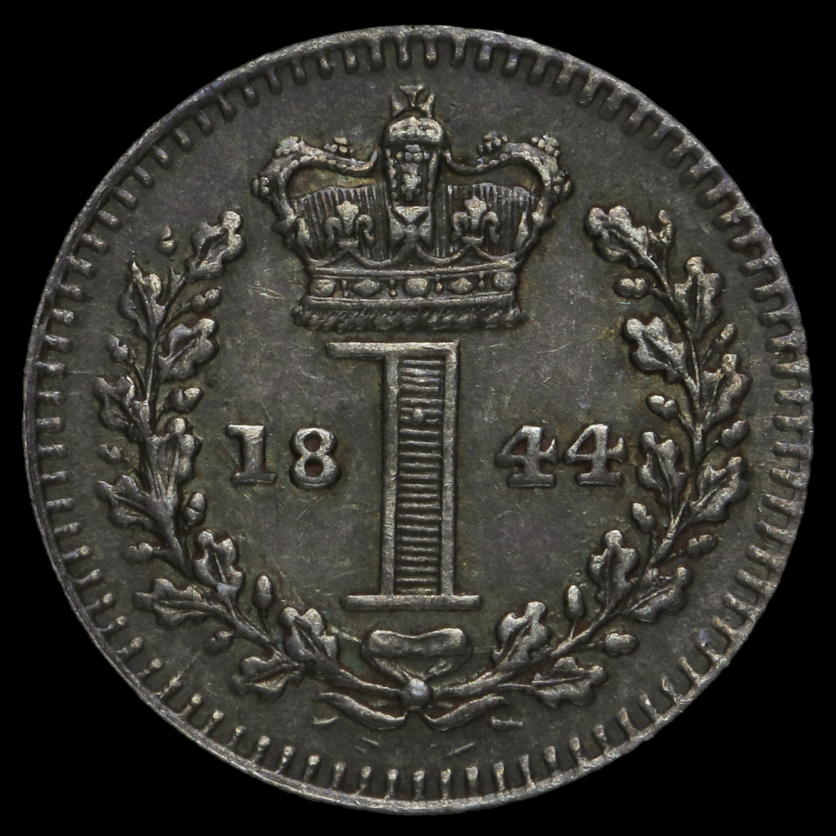 1844 Queen Victoria Young Head Silver Maundy Penny