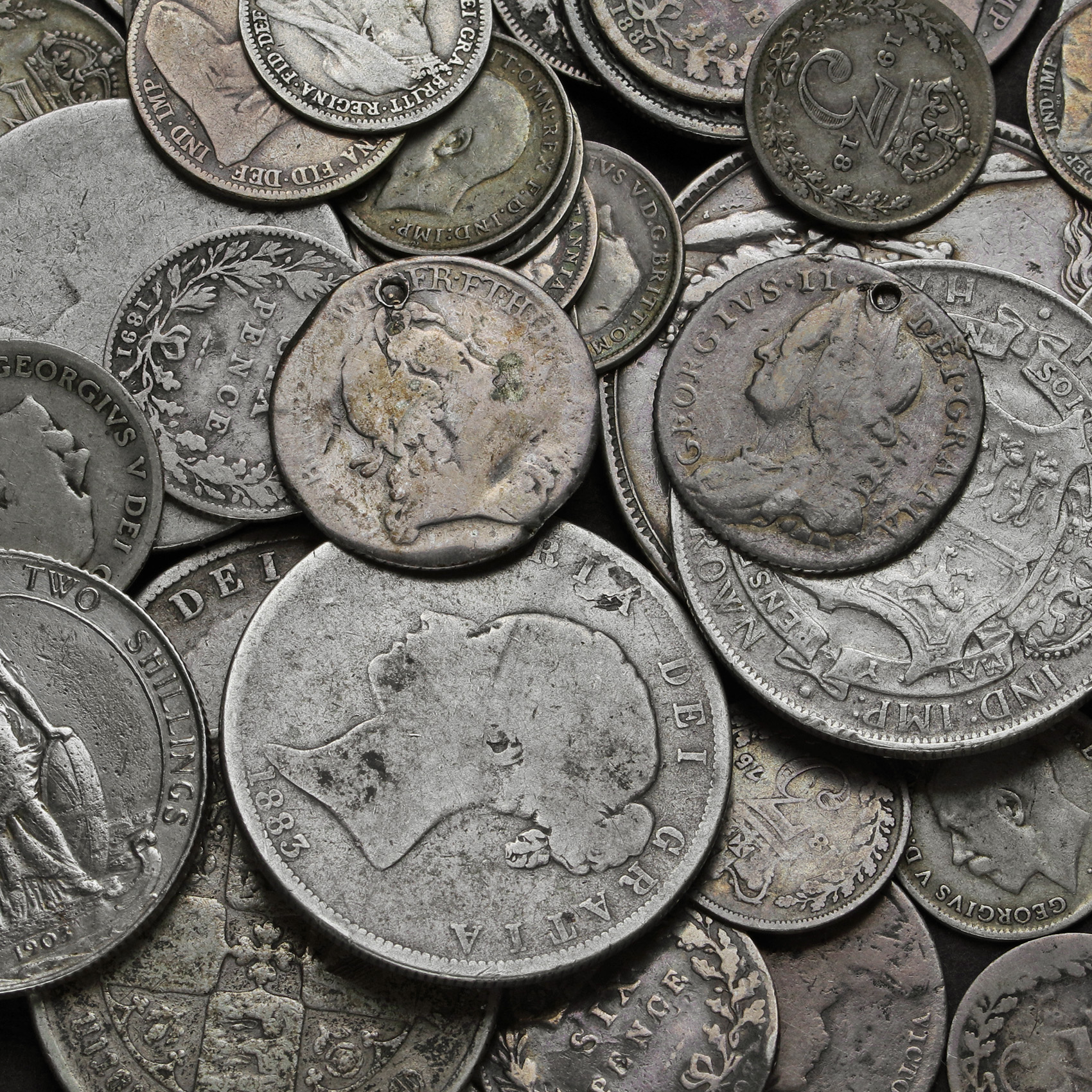 212 Grams of Circulated Pre 1920 British .925 Silver Bullion Investment ...